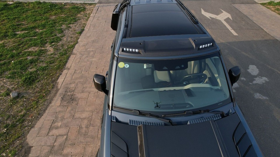 CARBON ROOF LIGHT BAR with LED DRL for LAND ROVER DEFENDER 110 L663 ...