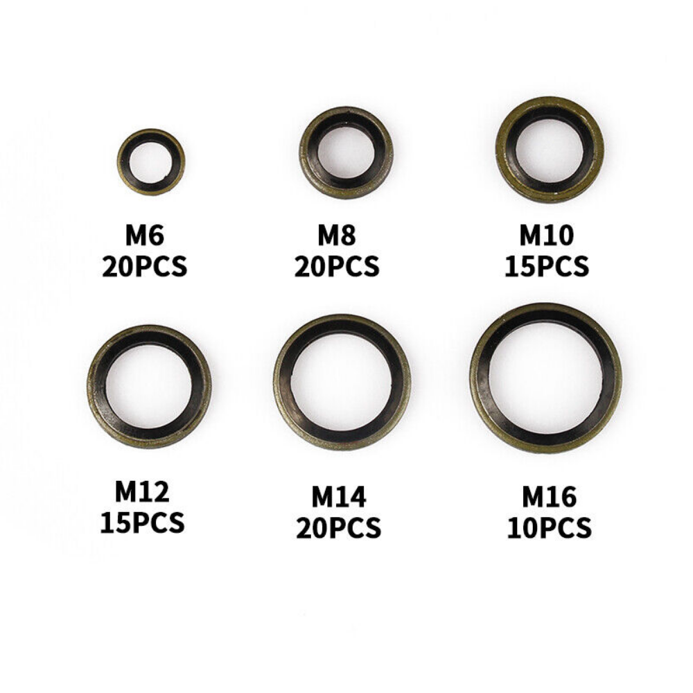 100PCS M6-M16 Oil Fuel Petrol Sealing Washer Rubber High Pressure O ...