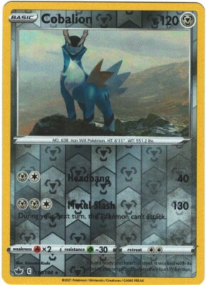 Cobalion 114/198 Chilling Reign Reverse Holo Rare Pokemon Card Pokémon ...