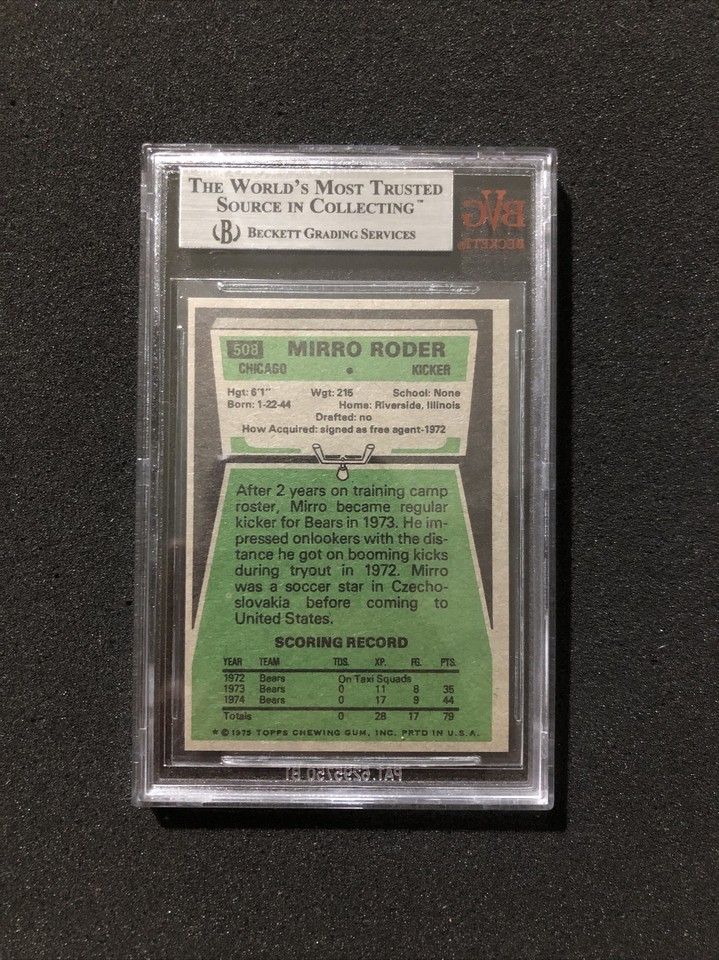 1975 Topps Football MIRRO RODER #508 BVG/BGS GRADED 9 - MINT | eBay