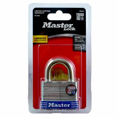 Master Lock Padlock Mstr Laminated 3/8 Aloy 50mm Lock Security ...