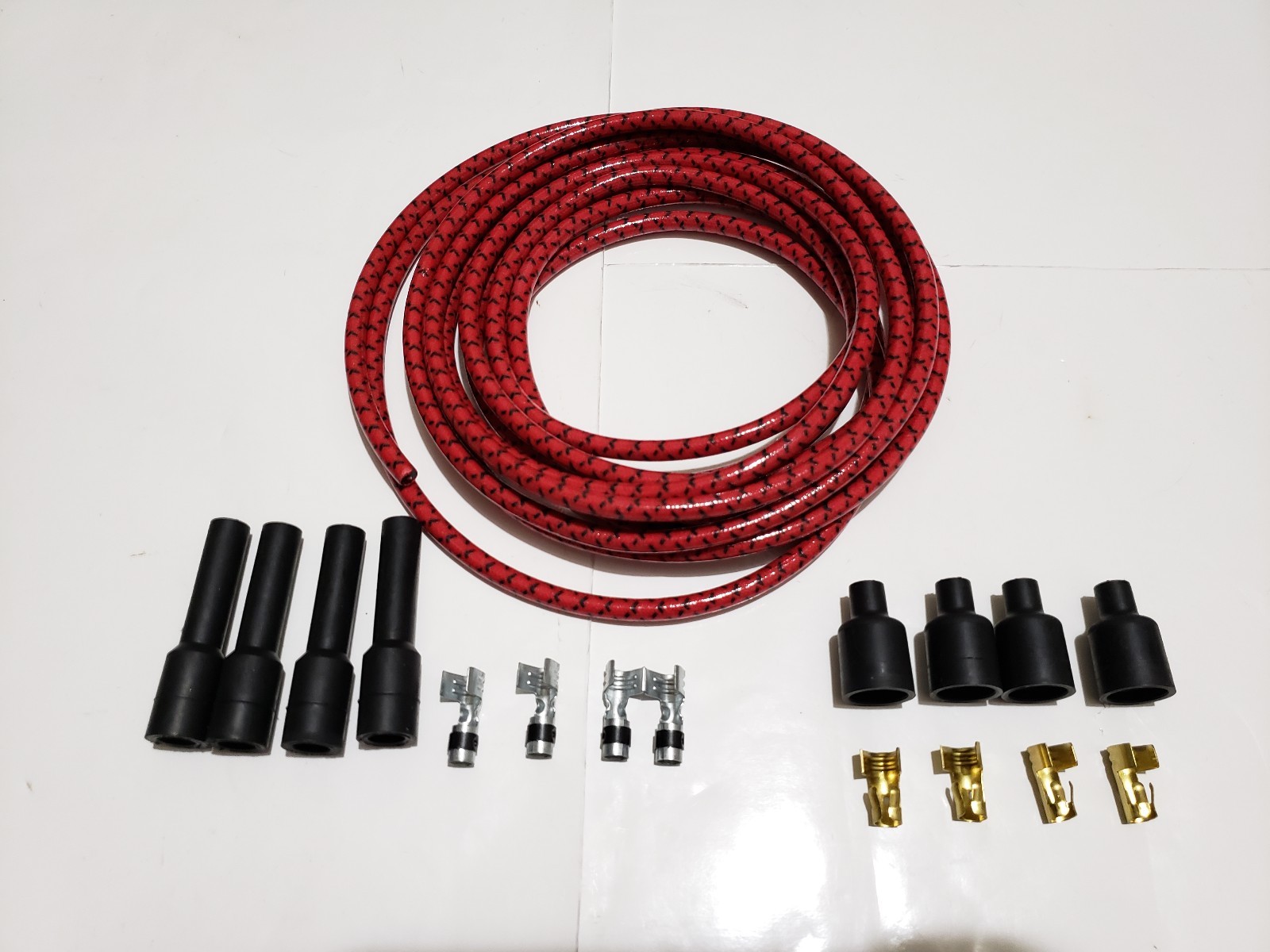 Universal Cloth Braided Spark Plug Wire Kit Set Vintage Wires 4 cyl ...