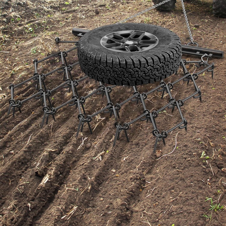Drag Harrow 5 x 4.5 FT 1/2" Tines for ATV UTVs Lawn Tractors Leveling ...