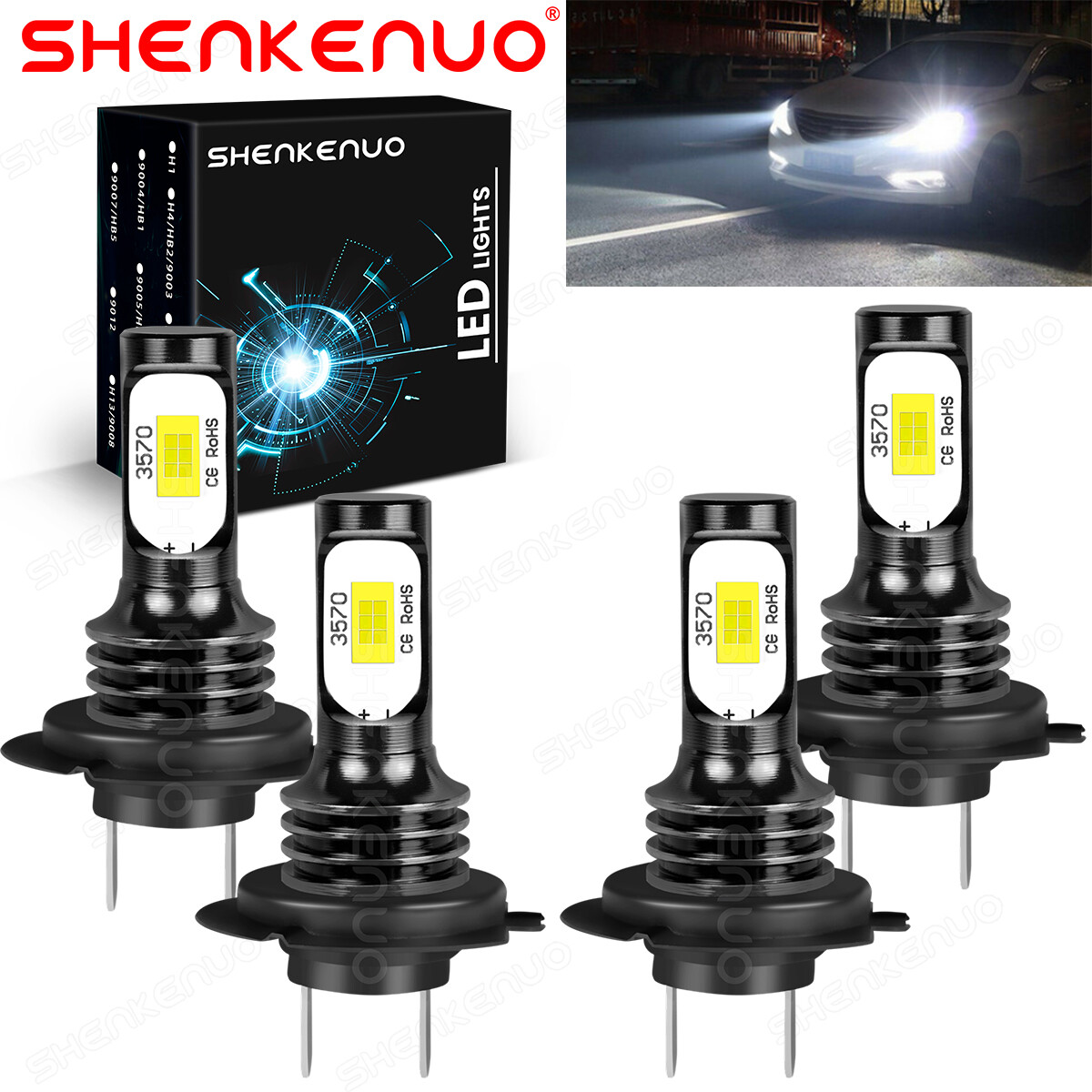 For Dodge Sprinter 2007-2009 Combo 6000K H7+H7 LED Headlight High Low ...