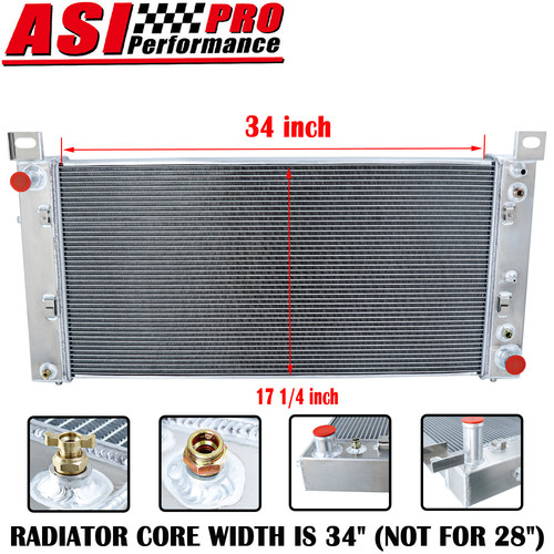 ASI 3ROW Aluminum Radiator For 1999-2014 Chevy Silverado 1500 2500 HD 4 ...