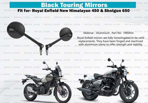 Royal Enfield "Aluminum Touring Mirrors For New Himalayan 450 & Shotgun ...