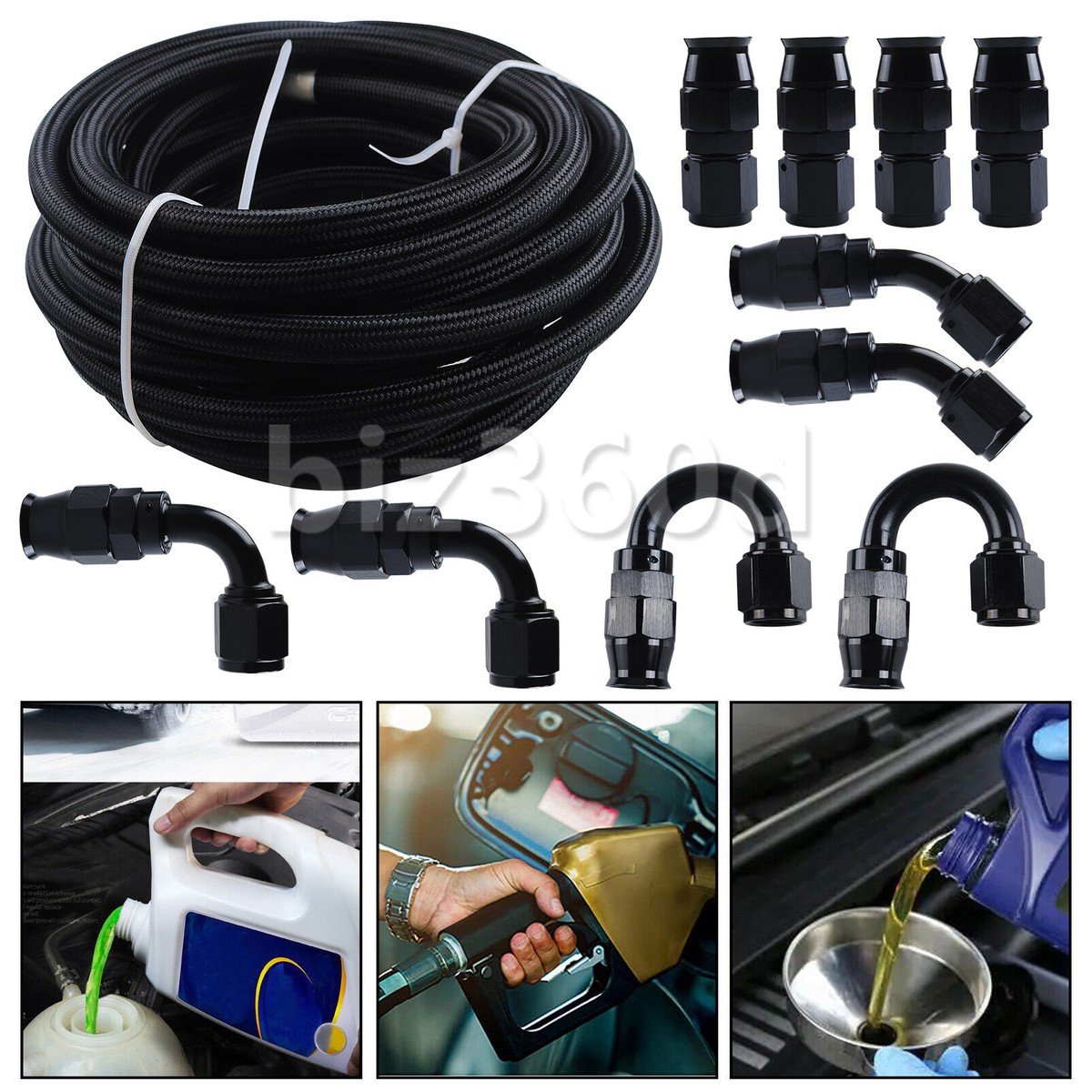 Fuel Line Kit MaXpeedingrods 8AN 20FT , 1/2 Braided Fuel 6an Fuel Line