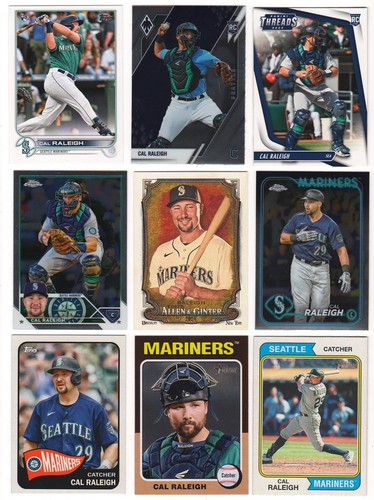 x13 Different Cal Raleigh Rookie Card lot Topps Chrome Heritage Phoenix ...