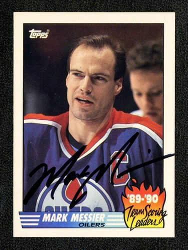 1990 TOPPS 16 EDMONTON OILERS MARK MESSIER AUTOGRAPHED HQ SIGNED ...