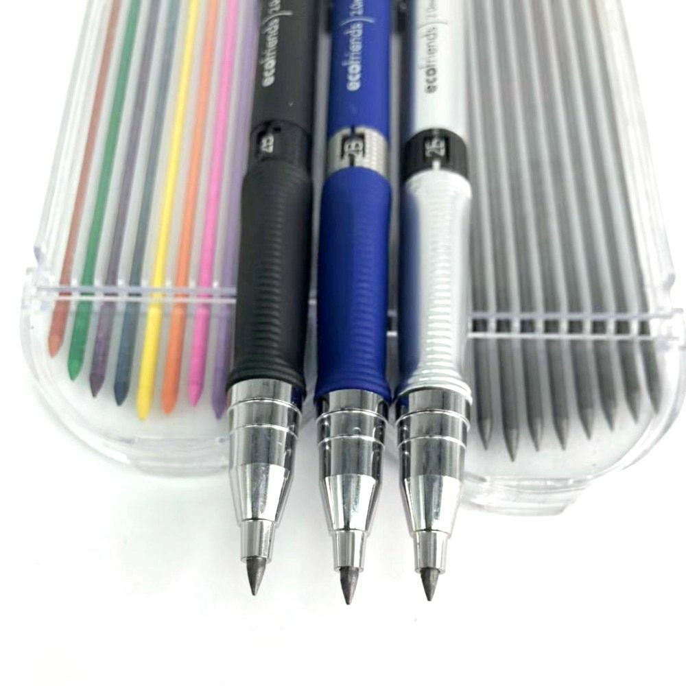 2.0mm Mechanical Pencil 2B Automatic Pencils Writing Tools Stationery ...