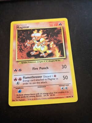 Pokemon Trading Card Basic Base Set Unlimited Magmar 36/102 1999 | eBay