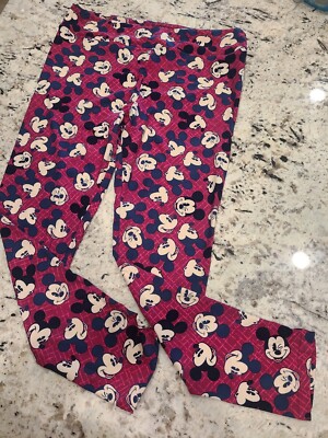 LuLa Roe Disney Women's XL Casual Leggings Pants Purple Mickey Mouse ...