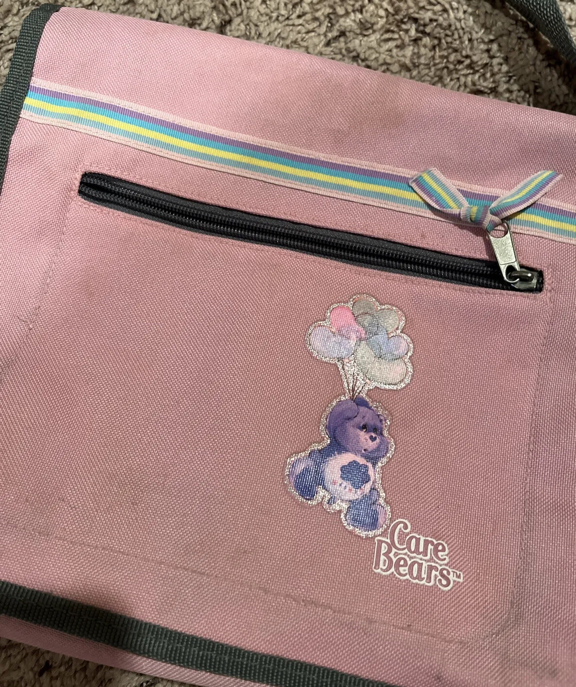 Care Bears Grumpy Bear Pink Bag Messenger Purse Vintage Punk Retro 80s ...