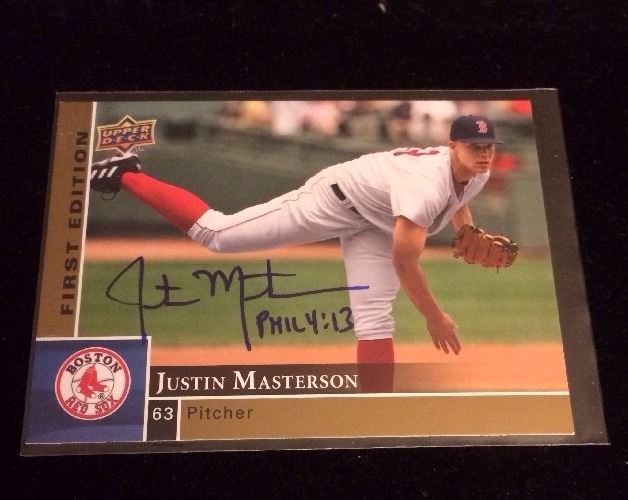 JUSTIN MASTERSON 2009 UPPER DECK Autographed Signed AUTO Baseball Card ...