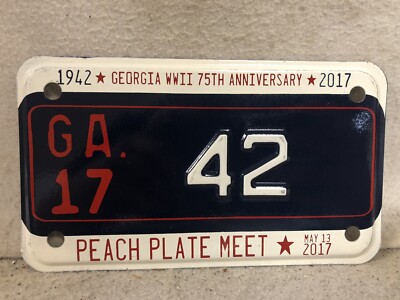 October 2017 ALPCA Georgia Motorcycle Souvenir License Plate (#42) | eBay