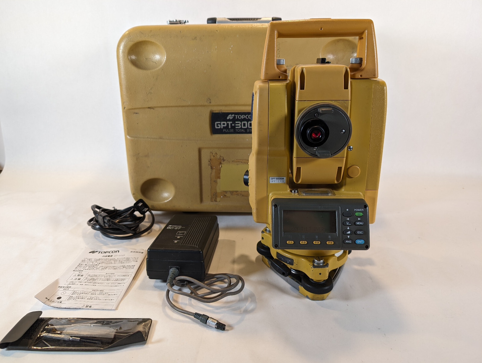 Topcon GPT-3005W Reflectorless Pulse Total Station Case Charger More | eBay