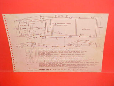 1954 FORD MAINLINE CUSTOMLINE CRESTLINE COUPE SEDAN WAGON FRAME ...