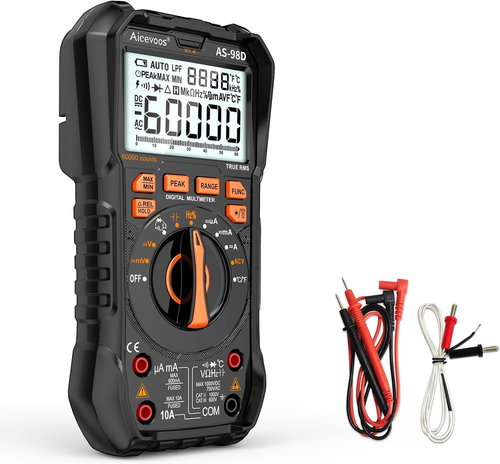 Multimeter Digital Multimeter, 60000 Counts DC AC Voltmeter and Ohm ...