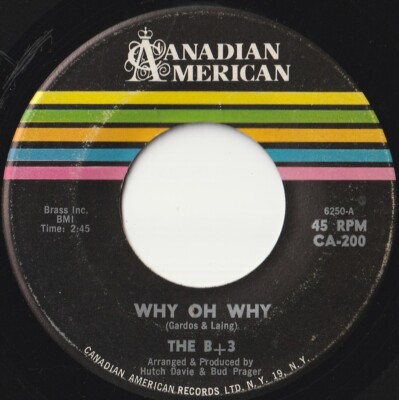 THE B+3 45: WHY OH WHY b/w TABOO US CANADIAN AMERICAN 200 EX+ & EX ...