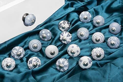 Set 20 PC Assorted Ceramic handmade indian Boho Door knobs Cabinet Cupboard | eBay Australia
