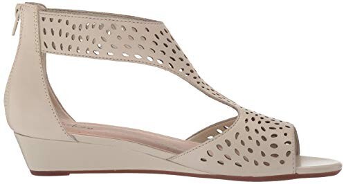 Clarks Womens Abigail Ruby Wedge Sandals Ivory Leather 10 Medium | eBay