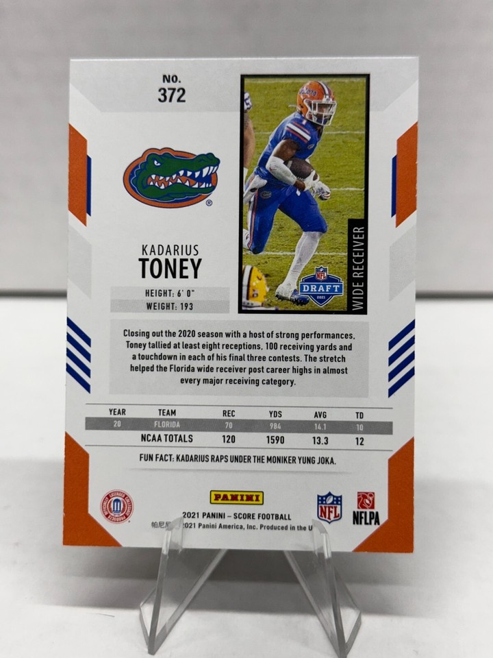 2021 Panini Score Football #372 Kadarius Toney RC Florida Gators New ...