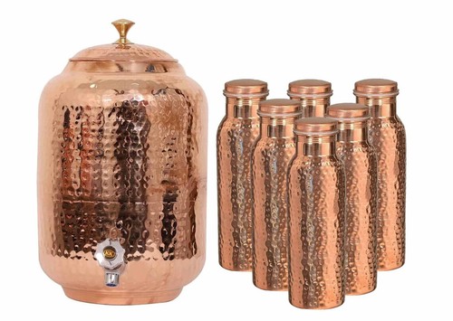4Ltr Pure Copper Water Dispenser Leak Proof Container Pot Copper ...