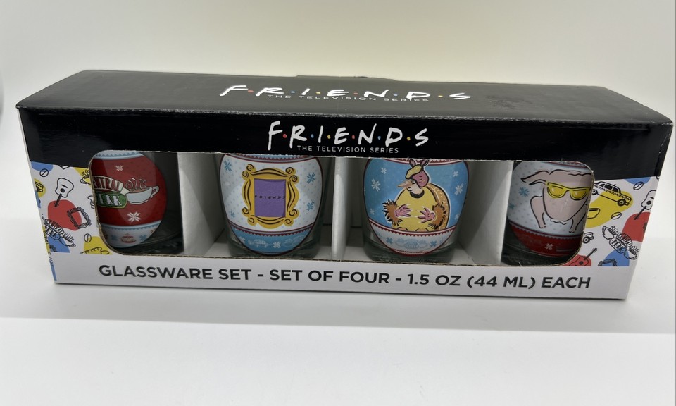 Friends Television Series Shot Glasses Set of 4 Glassware 1.5 oz. 44 ml ...