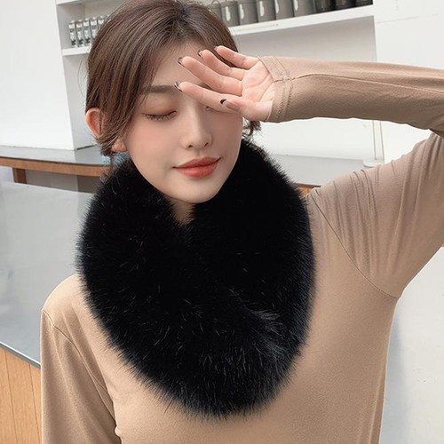 Winter Scarf Wide Cold Resistant Winter Coat Faux Fur Collar Scarf Skin ...