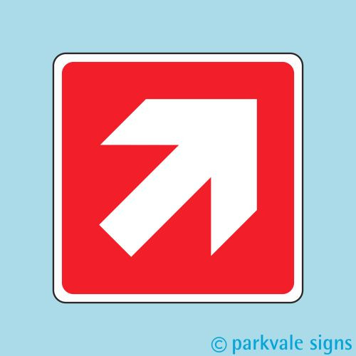 Red Diagonal Directional Arrow Sign | eBay