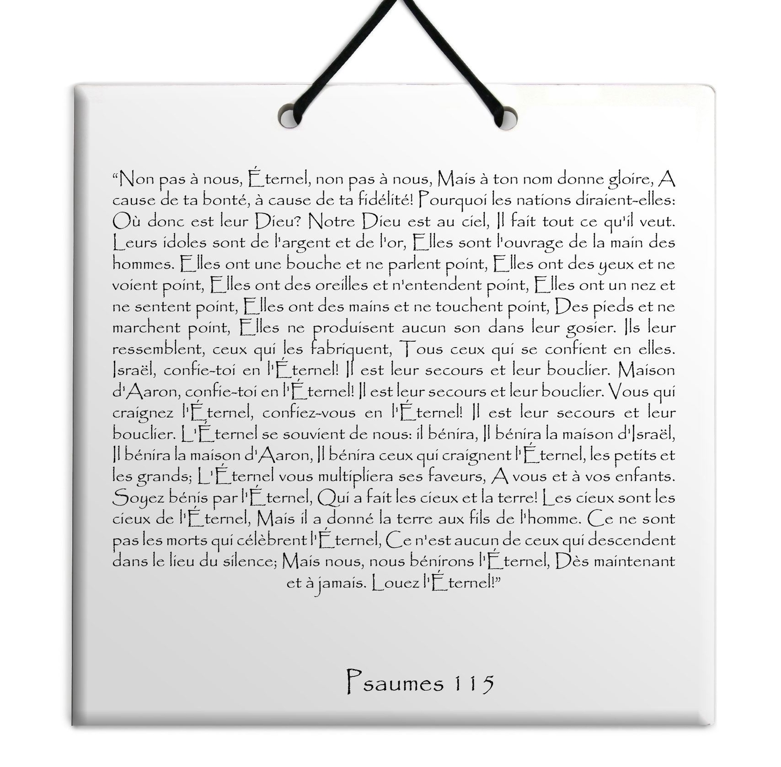 TEHILIM Psaumes Chapitre 115: Décoration Accrochage mural Torah Bible ...