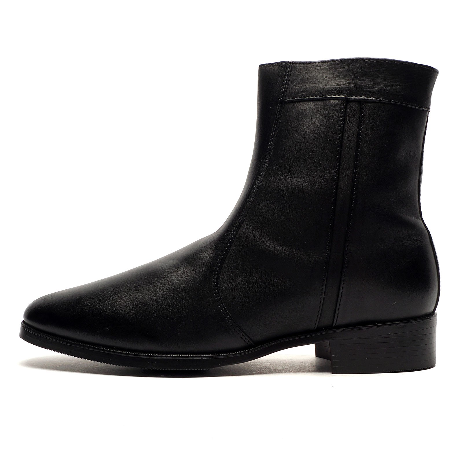 Scimitar Bedworth Mens Classic Fashion Leather Zip Boots Black | eBay UK