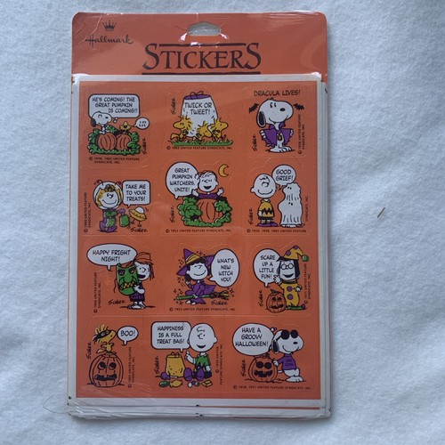 Hallmark Snoopy Peanuts Charlie Brown Halloween Stickers 8 sheets Great ...