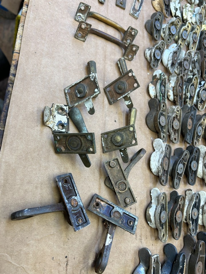 Antique Vintage Cast Iron Brass Bronze Window Locks Keepers | eBay