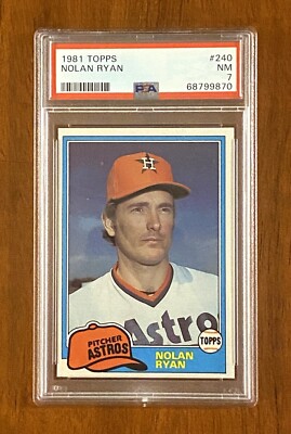 1981 Topps Baseball #240 Nolan Ryan PSA 7 Houston Astros NM | eBay