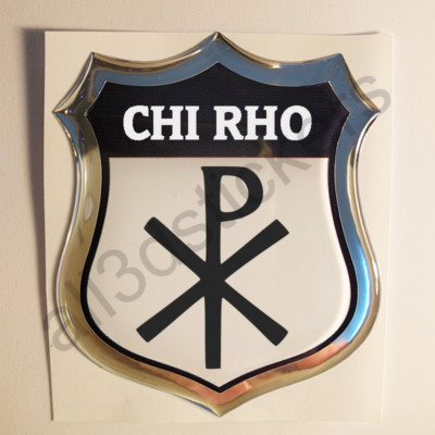 Chi Rho Chrismon Sticker Emblem 3D Resin Domed Gel Flag Car Vinyl Decal ...