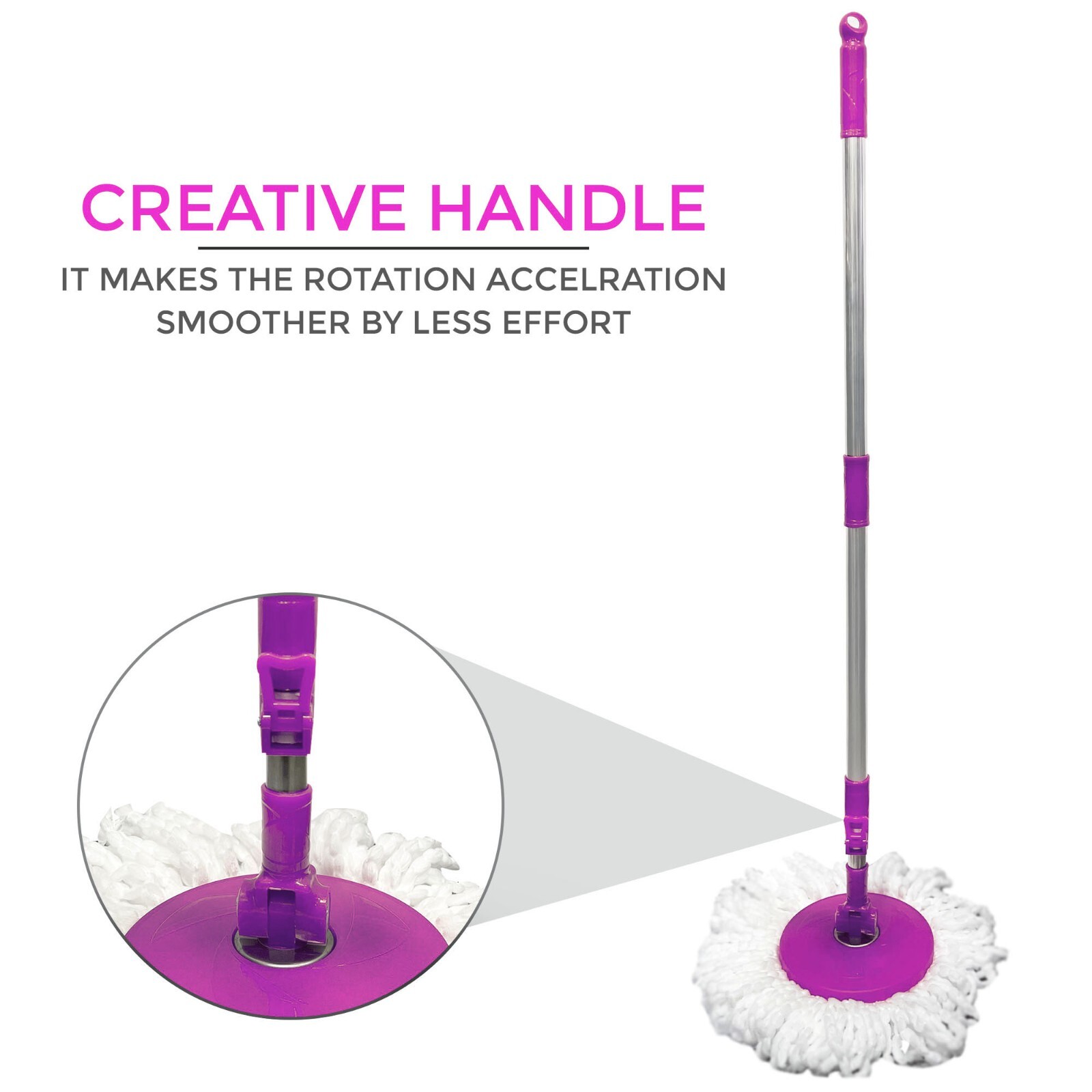 360° Rotating Magic Spin Mop Bucket Set Hard Floor Microfibre with 2 ...