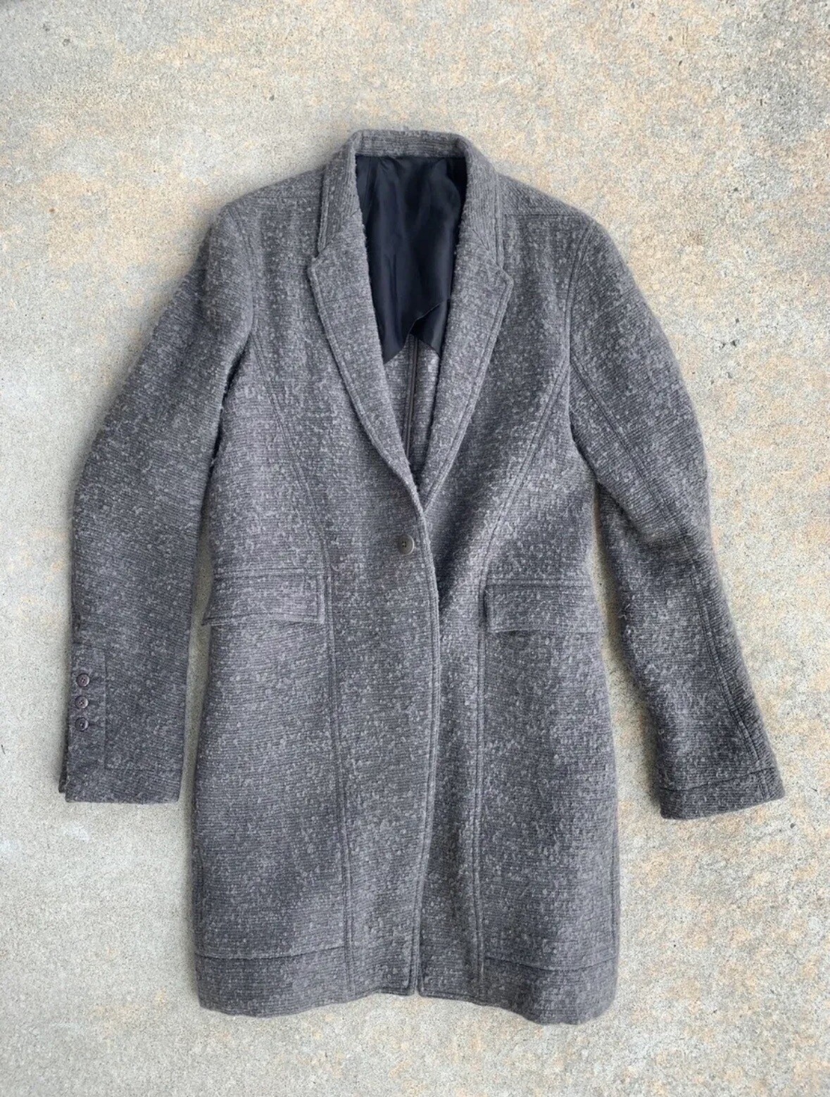 Rick Owens 1 Button Grey Wool/Mohair Coat 52 Olmar Mi… - Gem