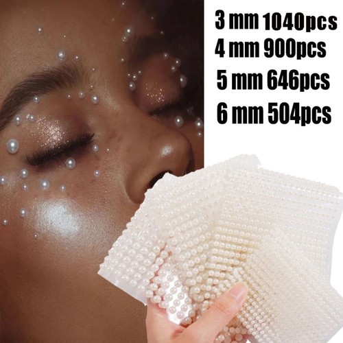 Self Adhesive Hair Pearls Stick Face Pearls Stickers for Hair Face ...