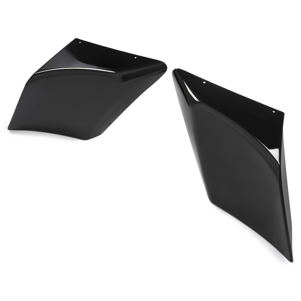 Vivid Black Stretched Extended Side Covers For Harley Street Road Glide ...