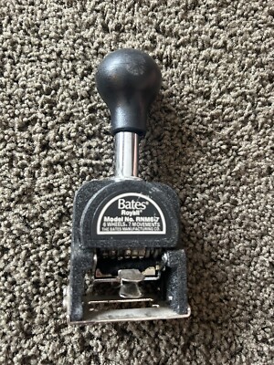 Bates Royall RNM6-7 Automatic Numbering Machine Ink Stamp Antique ...
