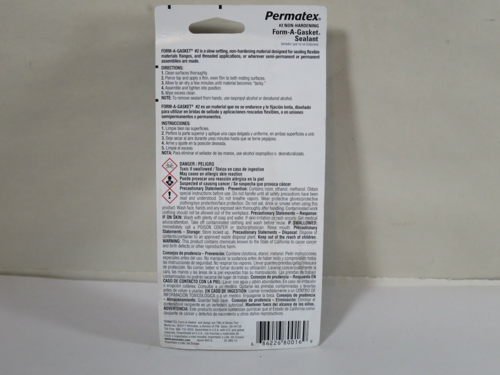 Permatex 80016 Form-A-Gasket® Non-Hardening No. 2 Sealant Sellador ...