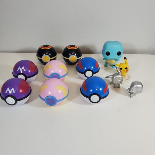 12 Nintendo Pokemon Lot 8 Empty Pokeball Tin 4 Funko Pikachu Charmander ...