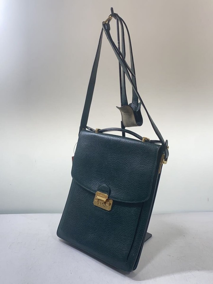 a.testoni shoulder bag, leather, green, plain | eBay