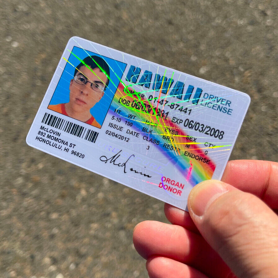 🌈🤓 McLovin ID CARD Movie Superbad Mc Lovin with "HOLOGRAM" 🌈🤓 | eBay