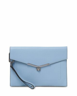 NWT Botkier Valentina Flap Leather Clutch Blue Cadet Color - MSRP: $88. ...