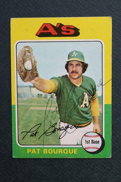 Oakland A's star Pat Bourque signed/autographed 1975 Topps baseball ...