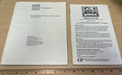 Beagle Bros Micro Software Inc Triple Dump & Timeout Telecomm AppleWorks 1984 89 | eBay
