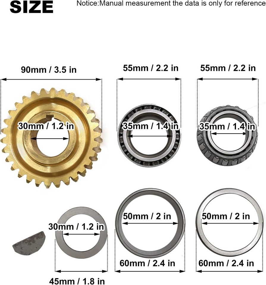 For MTD Troy-Bilt Horse Bronze Tiller Tine Shaft Gear Worm Gear GW ...