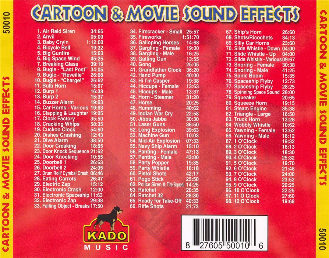 VARIOUS ARTISTS - SOUND EFFECTS: CARTOON AND MOVIE NEW CD 827605500106 ...